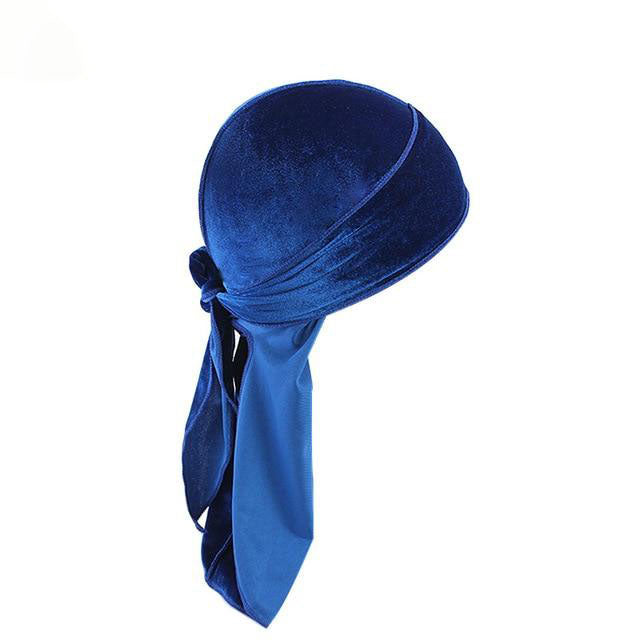 Durag bleu velours longue queue | Durag-Shop