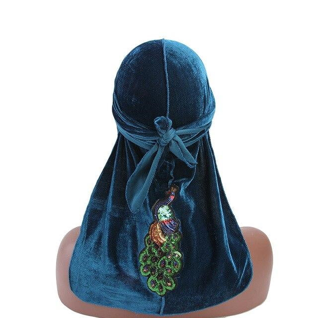 Blue velvet durag peacock | Durag-Shop