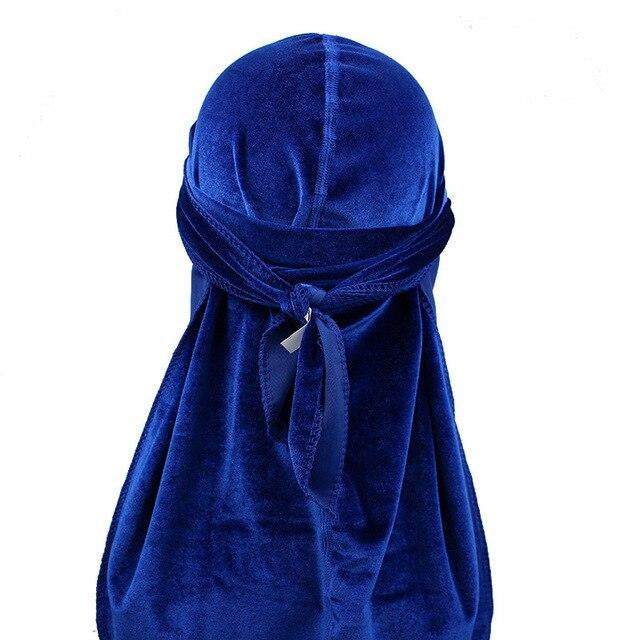 Durag bleu velours sans couture | Durag-Shop