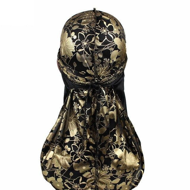 Golden and black durag flowers | Durag-Shop