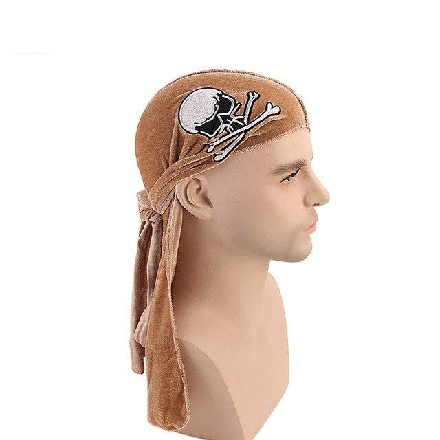 Brown velvet durag skulls | Durag-Shop