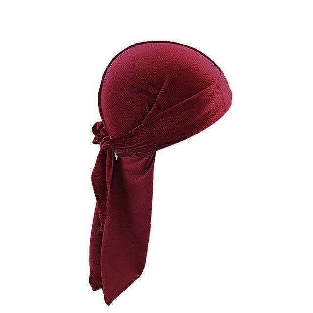 Durag rouge velours longue queue | Durag-Shop