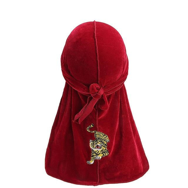 Durag Rouge Velours Tigre | Durag-Shop