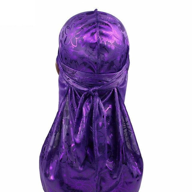 Purple and black durag flowers | Durag-Shop